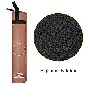 EASTROCK Drum Sticks Bag with 3 Pair Drumsticks, Drumstick Bag with Floor Tom Hook, Carrying Strap (Brown)