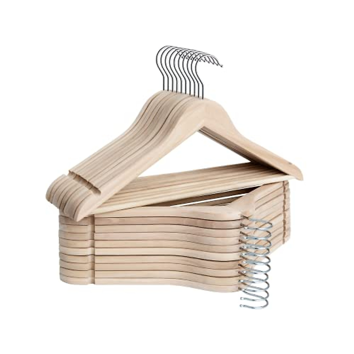 StorageWorks Coat Hanger, Lotus Wooden Clothes Hanger, Heavy-Duty Clothes Hangers, Natural Wood Hangers for Shirts, Jackets, Pants, Coats, Suits, Sweaters, 20 Pack