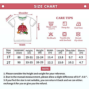 1st Birthday T-Shirt Baby Boy Toddler Farm Animal One 1 Year Old B-Day Tee Gift First Farm Animals Themed Birthday Party Top Tee Cotton T Shirt Printed Short Sleeve Outfit(White, 1T, 1_Year)