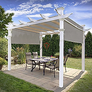 Patio Paradise 10' x 20' Straight Edge Sun Shade Sail, Light Grey Rectangle Outdoor Shade Cloth Pergola Cover UV Block Fabric - Custom 3 Year Warrenty