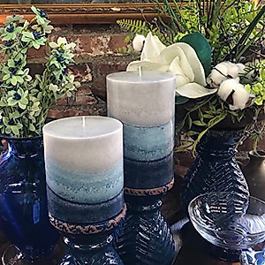 Wicks N More Indigo Mist Handmade Pillar Candles (3x6)