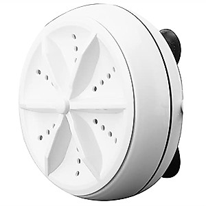 Washing Machine Small Portable Ultrasonic Clothes Washer Household Laundry for Travel Business Underwear Clean Tool US Plug 100240V(White)