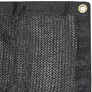 50% Black Shade Cloth Taped Edge with Grommets 20 ft X 20 ft Shade Fabric Sun Net Mesh for Pergola Patio Backyard Garden Shade Panel