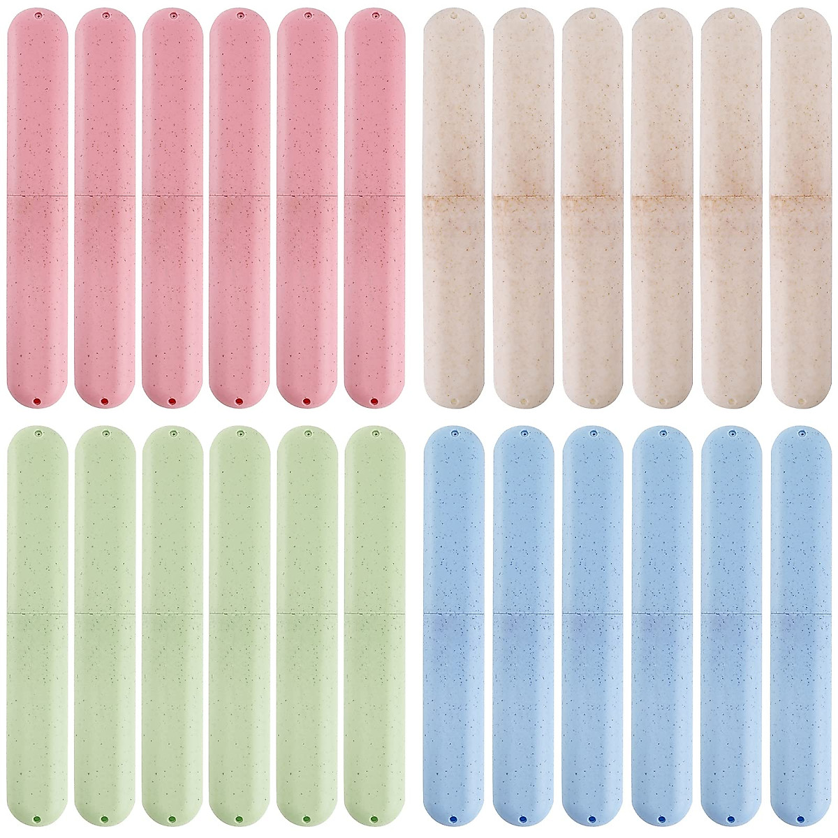 Hedume 28 Pack Travel Toothbrush Case, Portable Dust-Proof Breathable Toothbrush Holder for Travel, Business, Home, Camping, School (4 Colors)