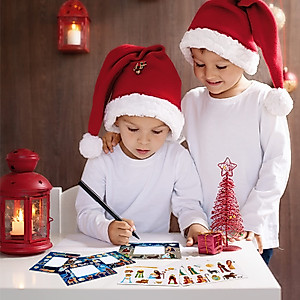 24 Packs Christmas Nativity Picture Frame Craft Kit DIY O Holy Night Crafts for Kids with 330 Pcs Stickers Gift for Kids' Paper Craft Kits Art Project Home Classroom Activities Birthday Party