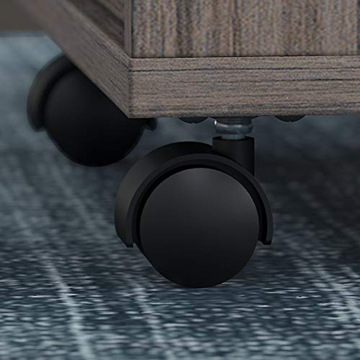 Bush Business Furniture Method L Shaped Desk with 30W Return and Mobile File Cabinet, 60W, Cocoa