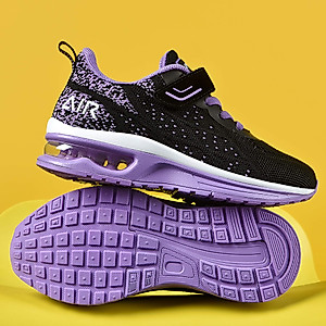 Autper Kids Air Tennis Running Shoes Memory Foam Athletic Lightweight Sports Walking Sneakers for Boys Girls (Little Kid Purple US 2.5)