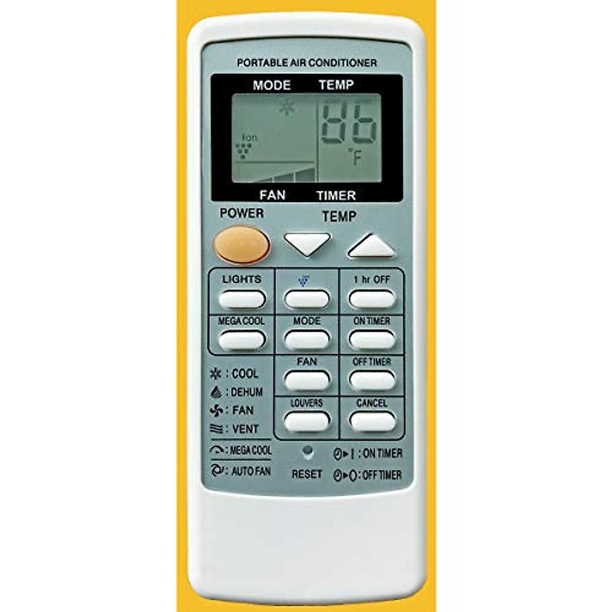 Replacement for Sharp Portable Air Conditioner Remote Control CRMC-A705JBEZ CV-P09LV AY-A9GR CV-2P10SC CV-P09LX CV-P10LC CV-P10MC CV-P10NC CVP10NC-D CVP10NC-R CV-P10PC CVP10PC-D CVP10PC-R, Fahrenheit