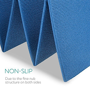 Navaris Foldable Yoga Mat for Travel - 1/8 inch (4mm) Thick Exercise Mat for Yoga, Pilates, Workout, Gym, Fitness - Non-Slip Folding Thin Portable Mat