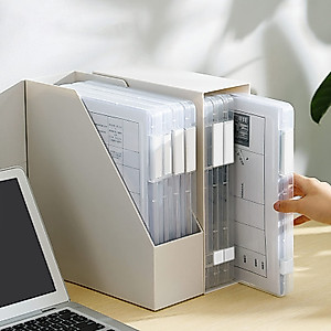 Acrux7 6 Pack Plastic File Storage Cases, Thin Transparent File Box, Portable Project Case, Scrapbook Paper Storage Organizer Clear File Box for Photos, Art, Craft, Office Supplies (12x9x0.8 Inch)