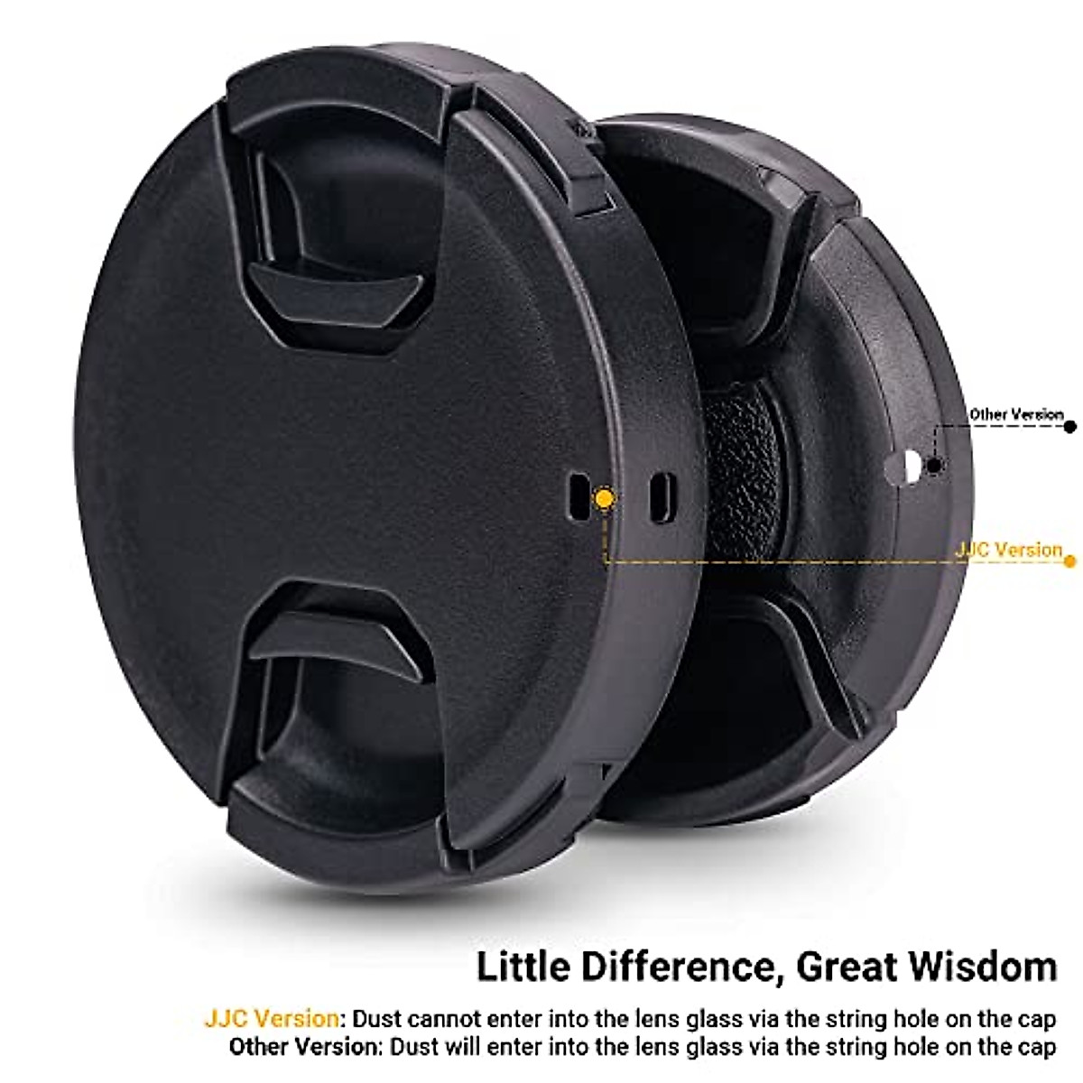 2 Pack JJC 52mm Front Lens Cap Cover with Elastic Cap Keeper for Nikon D3000 D3100 D3200 D3300 D5000 D5100 D5200 D5300 D5500 with AF-S 18-55mm Kit Lens and Other Lenses with 52mm Filter Thread