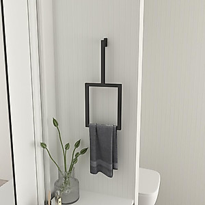 Unique Vertical Towel Rack Wall Mounted for Bathroom, Metal Square Towel Holder, Modern Hand Towel Ring, Elegant Bathroom and Kitchen Decor, Space-Saving Towel Hanger (Medium (24"x11"x3") - 1 pcs)