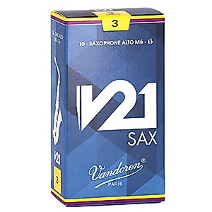 Vandoren SR813 Alto Saxophone V21 Reeds Strength 3; Box of 10