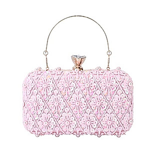 SEIJY Wedding Bridal Beaded Sequined Clutch Shoulder Chain Tassel Embroidery Evening Bags with Handle Handbags