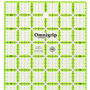 Omnigrid Non-Slip quilter's Ruler, 6" x 24", Neon Green
