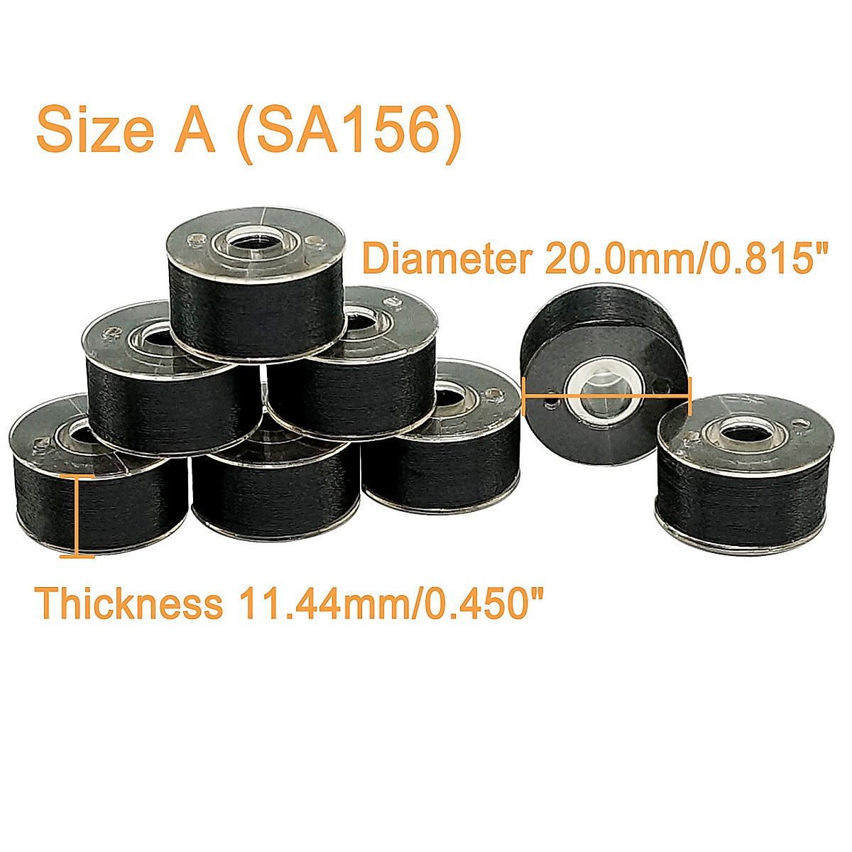 New brothread 25pcs Black 70D/2 (60WT) Prewound Bobbin Thread Plastic Size A SA156 for Embroidery and Sewing Machines DIY Embroidery Thread Sewing Thread