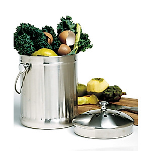 Norpro 1 Gallon Stainless Steel Compost Keeper, Silver