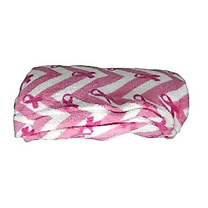 Pink Ribbon Breast Cancer Plush Throw Blanket