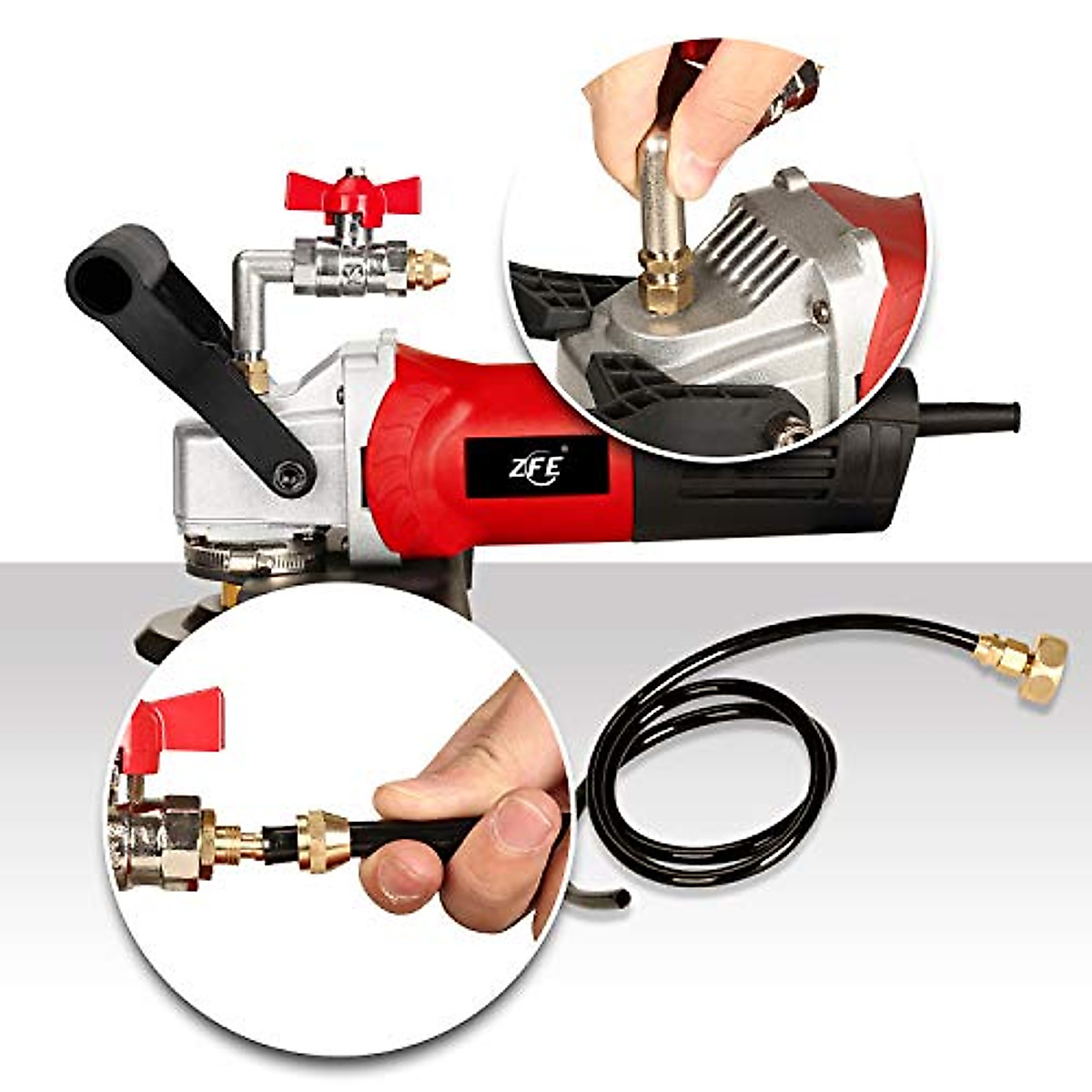 ZFE 800W/110V Variable Speed 4'' Wet Polisher / Grinder & Granite Diamond Polishing Pads Concrete Polisher Stone Polisher for Granite/Marble/Concrete/Stones