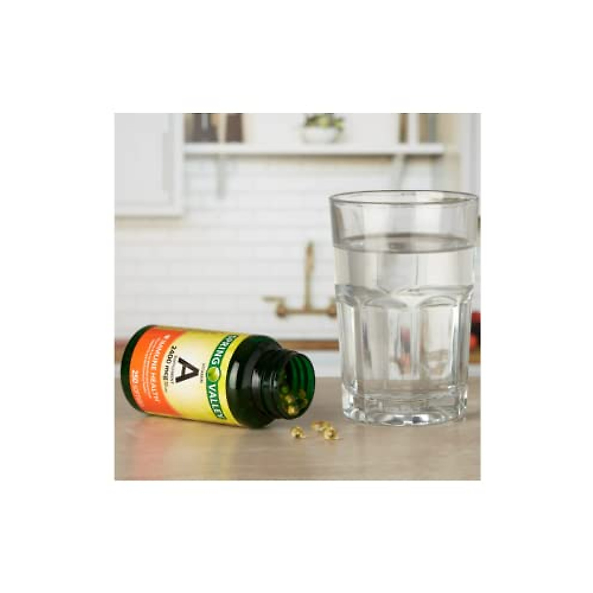 Spring Valley Vitamin A Supplement 2400 mcg, 250 Count + STS Fridge Magnet.