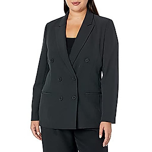 The Drop Women's Kurt Double Breasted Blazer, Black, Medium