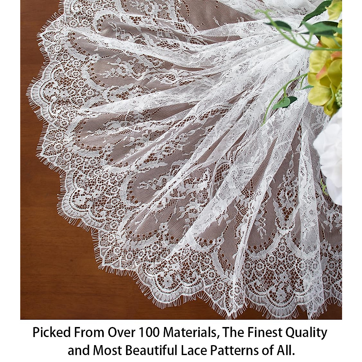 ShinyBeauty Lace-Tablecloth-Rectangular 60x120-Inch White Rectangle Overlay Tea Tablecloth Lace Tablecloths Long Rectangular Tablecloth Lace Tablecloth 60 Table Floral Embroidery Lace Table Cloths