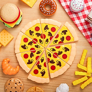 Play Food Set 135 Pieces Play Kitchen Set for Market Educational Pretend Play, Food Playset, Kids Toddlers Toys, Kitchen Accessories Fake Food, Party Favor Christmas Stocking Stuffers