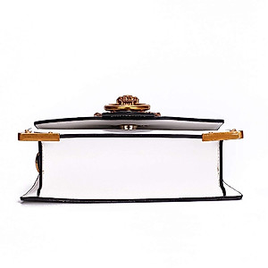 ZJRLY Fashion metal lion head mini square bag shoulder bag Messenger bag clutch bag female designer wallet handbag, White