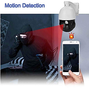 Alptop Outdoor 5MP PTZ IP POE Dome Security Camera 30x Optical Zoom Pan Tilt 250FT IR Night Vision Motion Detection Remote View RTSP Audio Compatible with Onvif Protocol