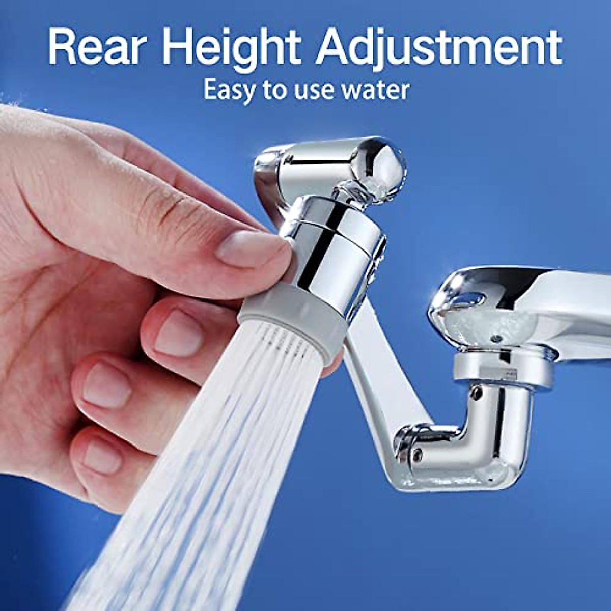 Faucet Aerator Universal, 1080° Large-Angle Rotating Robotic Arm Water Nozzle Faucet Adaptor, Splash Filter Kitchen Tap Extend Faucets Bubbler（with tool kit）
