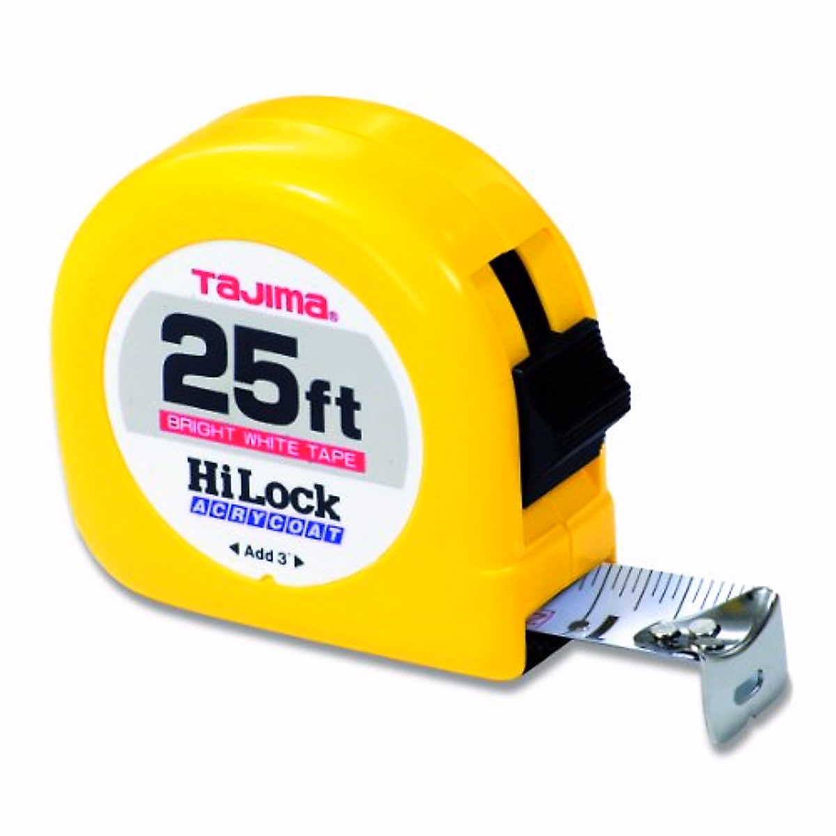 Tajima HL-25BW 25' Standard Scale Tape Measure with 1" Steel Blade