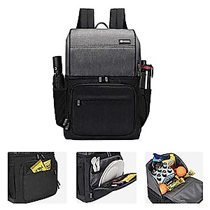 Easthills Outdoors Backpack Cooler 24 cans Insulated Leak-Proof Double Decker Lunch Cooler Backpack with Dry Storage Compartment for Camping, Hiking, Beach, Park or Day Trips, Black/Gray