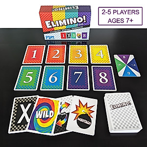 Elimino! Card Game - Designed by 11 & 13 Year Old Sisters! A Modern Update on The Classic Card Game Garbage (or Trash) | Great Gift Idea for Kids, Teens, Adults, Friends & Family Fun (Ages 7+)
