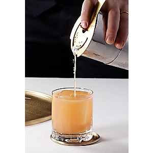 Derrison Bell Jigger and Hawthorne Strainer Bundle, Jigger with 0.5oz, 1oz, 1.5oz and 2oz Measuring Marks, Strainer with High Density Wire, Mirror Polished