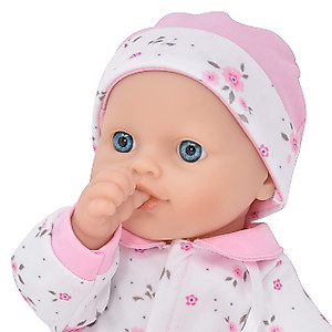 Gift Boutique - 12 Inch Soft Body Baby Doll in Gift Box, Baby Doll with Bottle and Pacifier, Blanket and Pink Floral Clothes