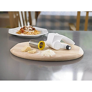 Zyliss Restaurant Cheese Grater - Handheld Rotary Cheese Grater - Cheese, Vegetable, Nut Grater - Steel Kitchen Shredder for Right- and Left-Handed Cooks - NSF Restaurant Certified - White