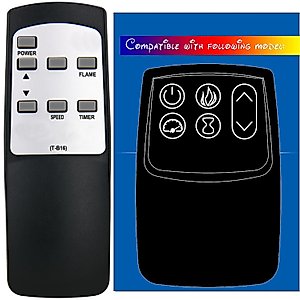 Replacement for Twin Star CHIMNEYFREE Dura flame Fireplace Stove Heater Infrared Remote Control 2611040FGL 2611040FSL 2611040CGL 2811040FGL 2811040FSL 2811040CGL 181RM9984-C325 1811801FGL (T-B16)