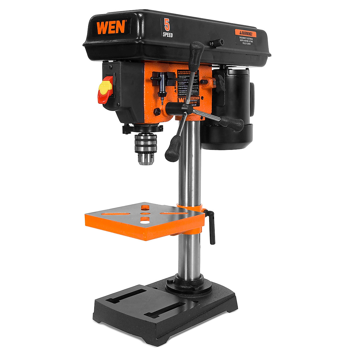 WEN 4206T 2.3-Amp 8-Inch 5-Speed Cast Iron Benchtop Drill Press,Black,Orange