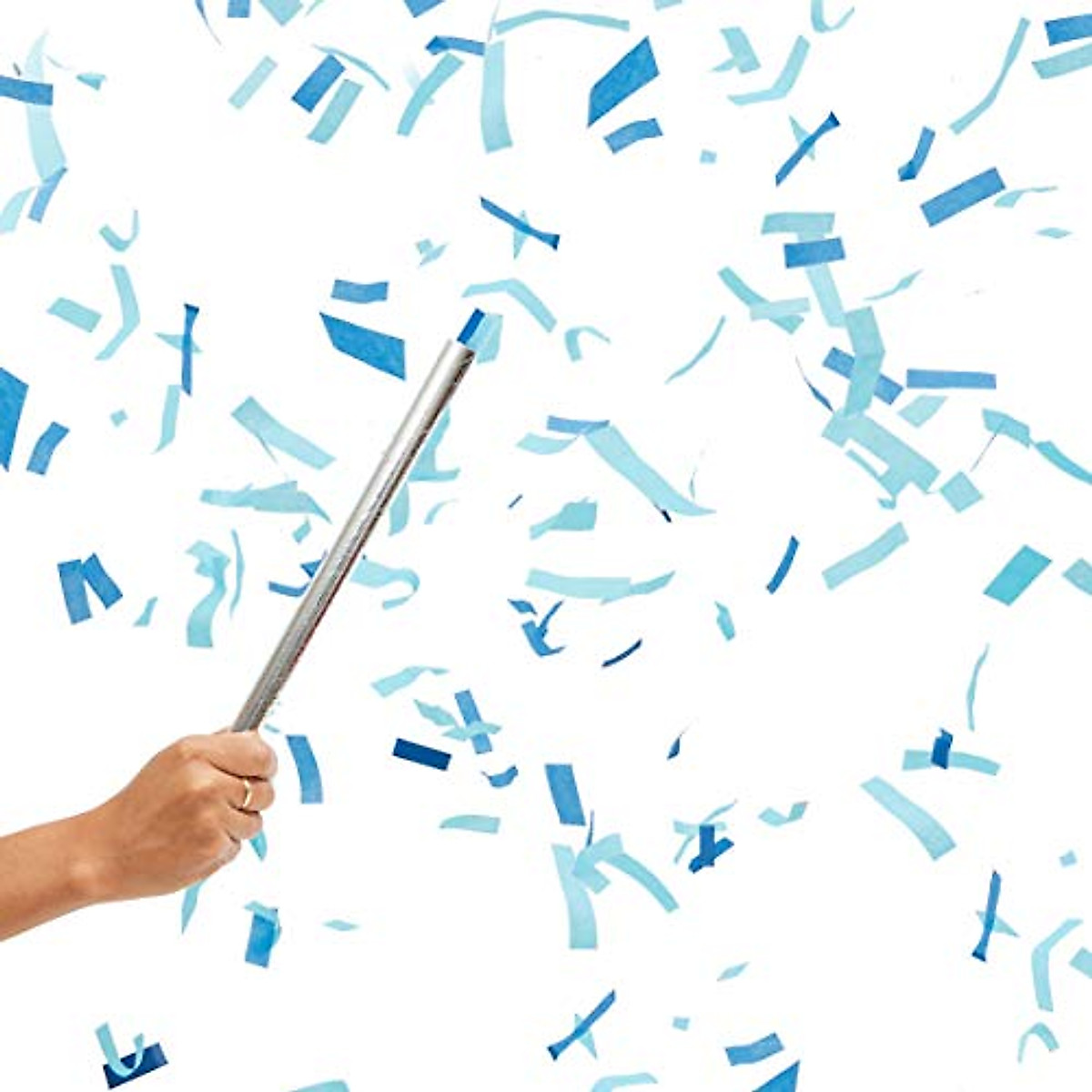 Blue Confetti Wand for Boy Gender Reveal Party (0.75 x 13.8 Inches, 12 Pack)