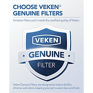 Veken Cat Water Fountain Filters, 4 Pack Replacement Filters & 4 Pack Replacement Pre-Filter Sponges Set for 67oz, 95oz, 135oz Automatic Pet Fountain Dog Water Dispenser