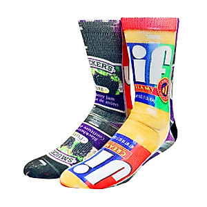 Kacolor Sox Mens Crazy Funny 3D Peanutbutter and Jam Print Pattern Sports Novelty Crew Tube Socks