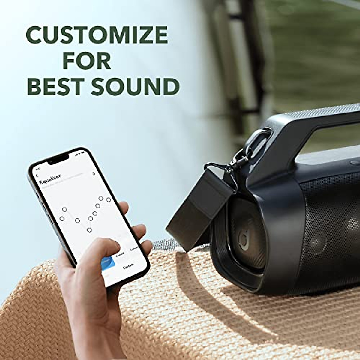 Anker Soundcore Motion Boom Plus Outdoor Speaker with 80W Booming Sound, 20H Playtime, IP67 Waterproof and Dustproof, Type-C, Custom EQ, Bluetooth 5.3, Portable Bluetooth Speaker (Renewed)