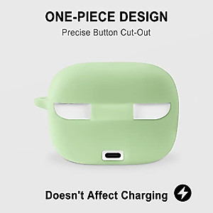 Geiomoo Silicone Case Compatible with JBL Tune 130NC TWS, Protective Cover with Carabiner (Luminous Green)