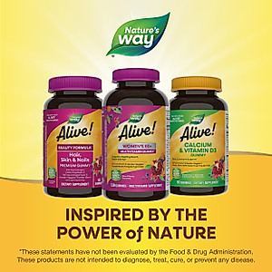 Nature's Way Alive! Women’s 50+ Daily Gummy Multivitamin, Supports Multiple Body Systems*, Supports Healthy Heart, Brain & Bones*, B-Vitamins, Mixed Berry Flavored,130 Gummies (Packaging May Vary)