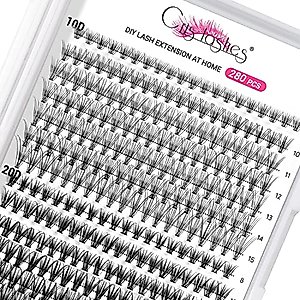 280 PCS Individual Lashes Cluster DIY Lash Clusters 10D 20D D Curl 8-15mm Cluster Lashes DIY Individual Eyelashes Lashes Wisps Reusable Soft Mini Cluster Eyelash Extensions at Home (10D/20D D 8-15mm)