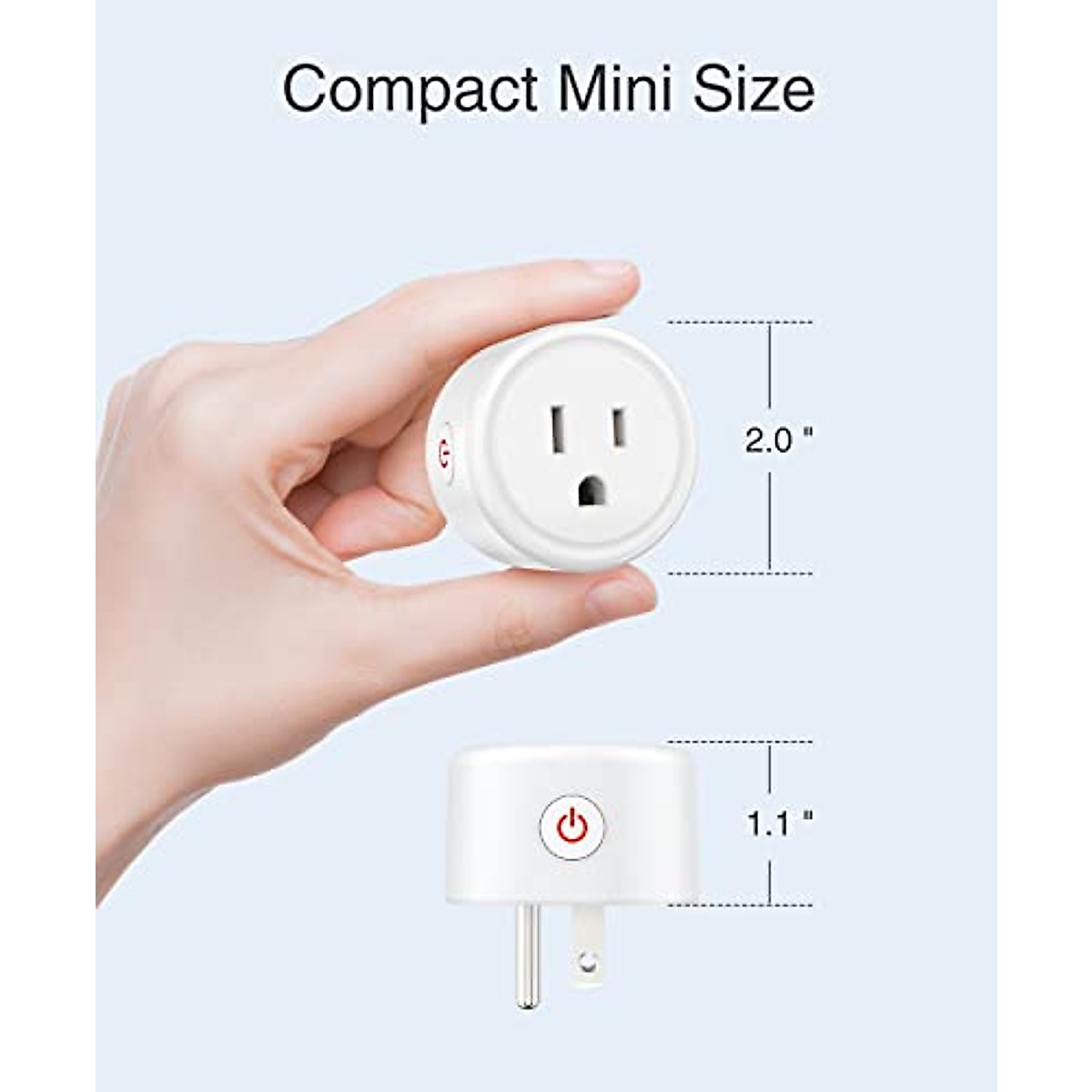 Mini Smart Plug, WISEBOT Wi-Fi Socket Works with Alexa and Google Home, Surge Protector Plug-in Outlet Remote Control and Timer Function, ETL FCC Listed,2.4G Wi-Fi Only,10A 1200W,4-Pack, White