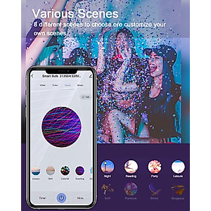 DOGAIN Smart Light Bulb E26 A15 RGB Color Changing Light Bulbs Compatible with Alexa Google Home 6W (40W Equivalent) Dimmable Multicolor WiFi LED Light Bulbs 500LM (Only 2.4GHz) 2 Pack