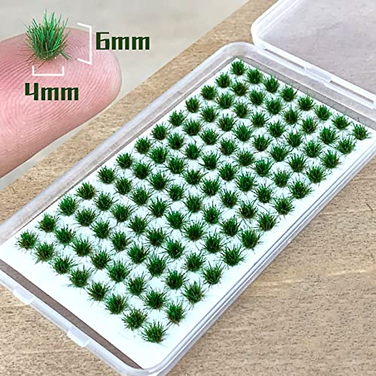 208 Pcs Static Grass Model Grass Tufts Railway Artificial Grass Miniature Grass Tuft Terrain Kit for DIY Model Railway Fairy Garden Diorama Scenery (Set A)