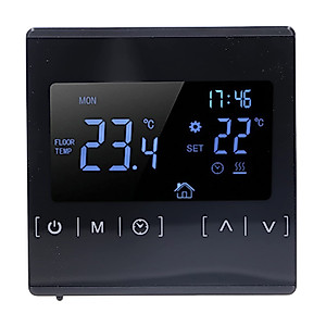 Touch Screen Thermostat, Home Temperature Controller Low Temp Protection 16A Sensitive AC85V‑240V for Floor Heating