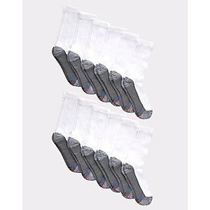 Hanes Cushioned Men’s Crew Socks, X-Temp, 12-Pair Pack (as1, numeric, numeric_10, numeric_13, big, regular, White)